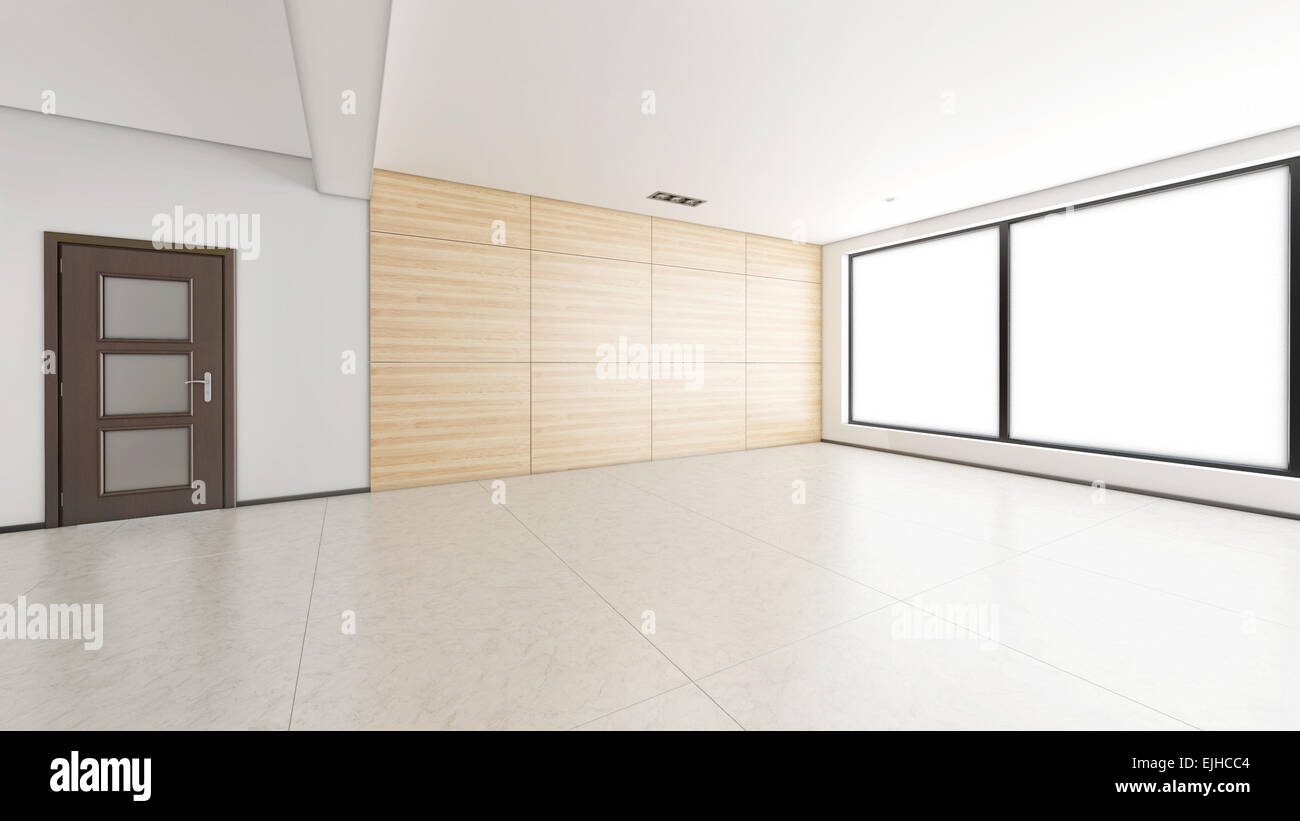 Interior rendering of an empty room with textures Stock Photo - Alamy