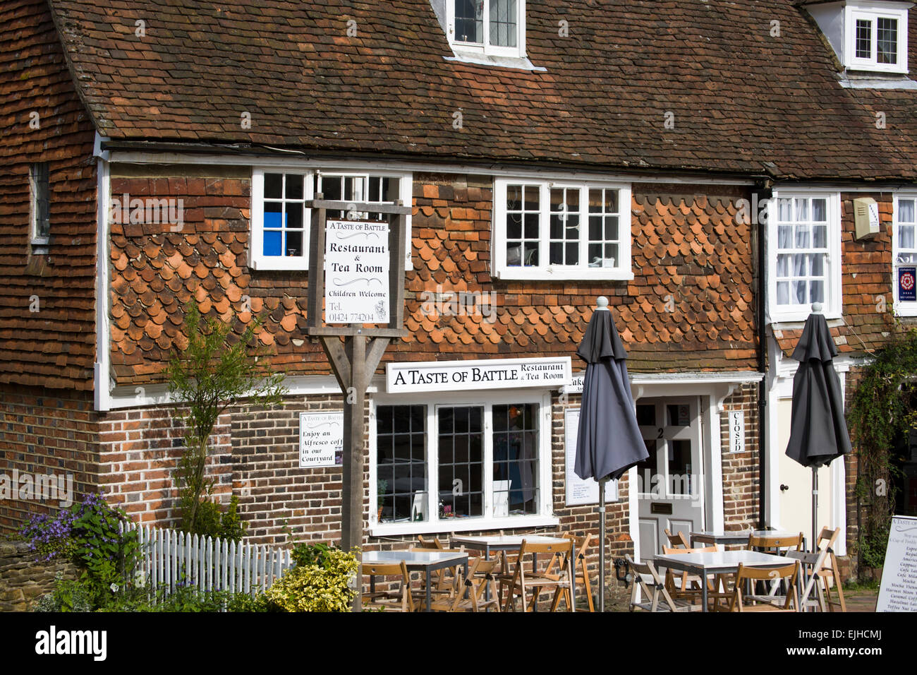 A Taste of Battle restaurant and tea room. Battle, England Stock Photo ...