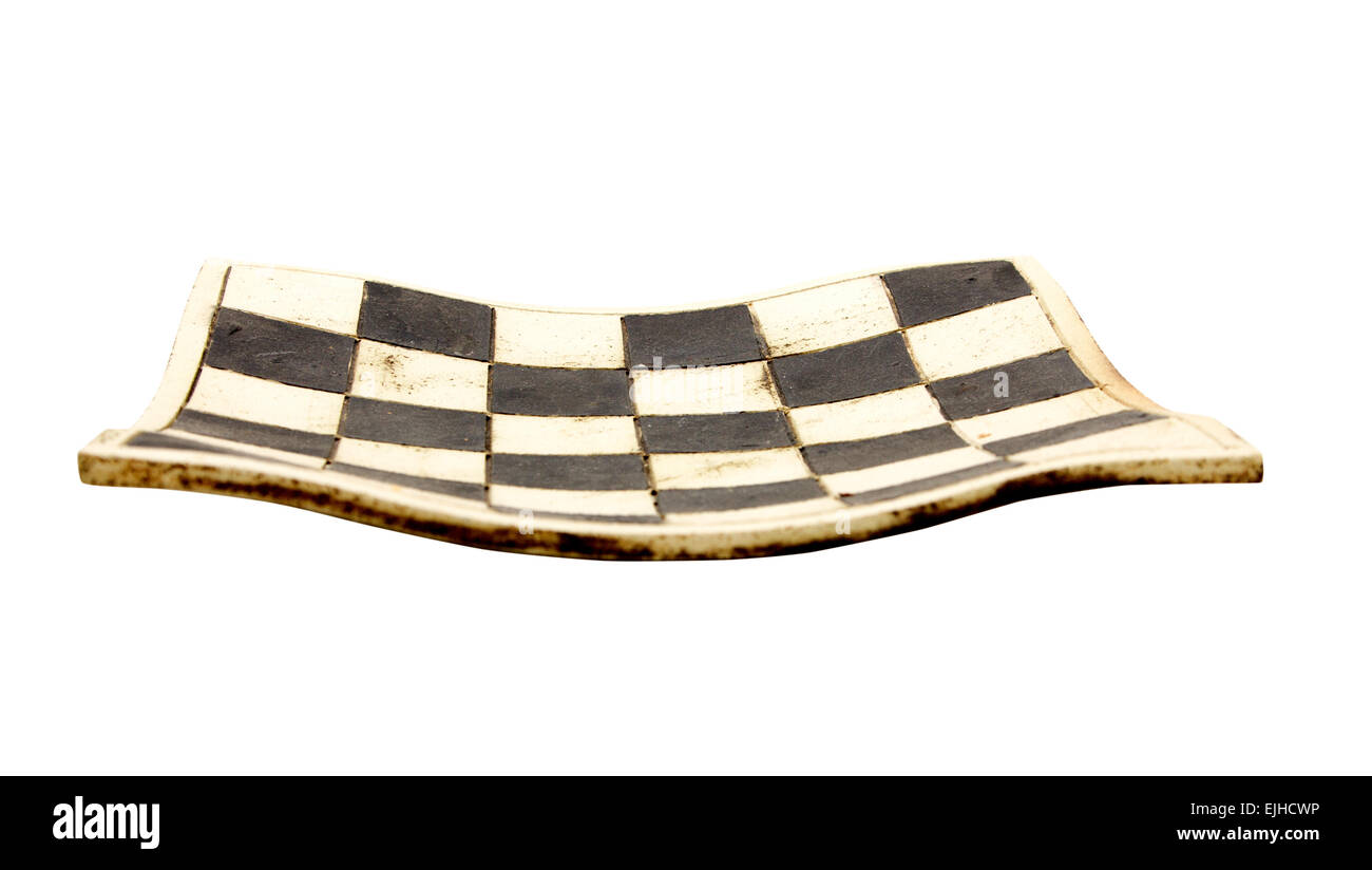 Empty curved ceramic chess board isolated on white background Stock ...