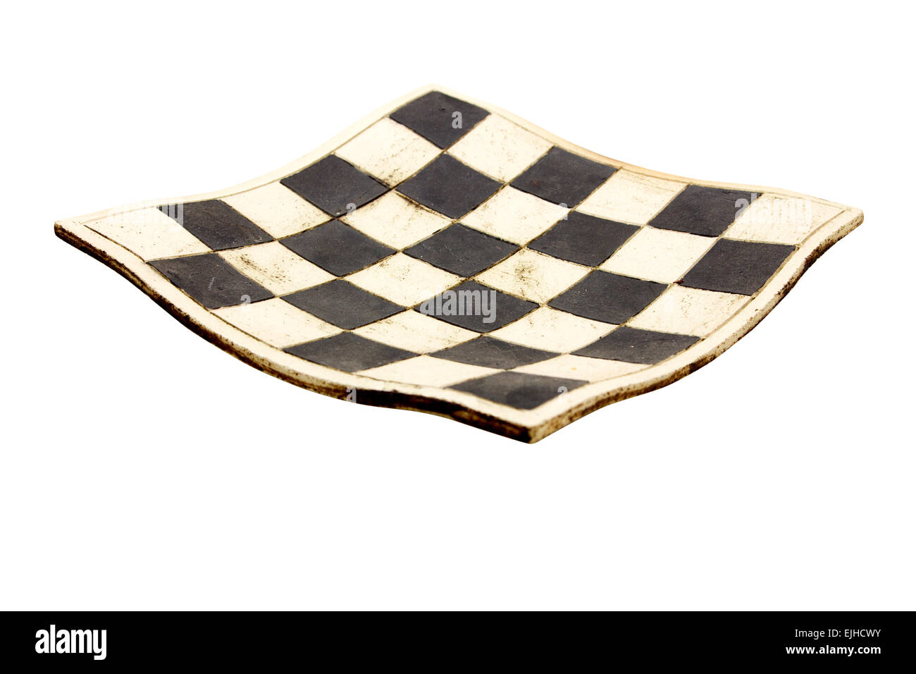 Empty curved ceramic chess board isolated on white background Stock ...