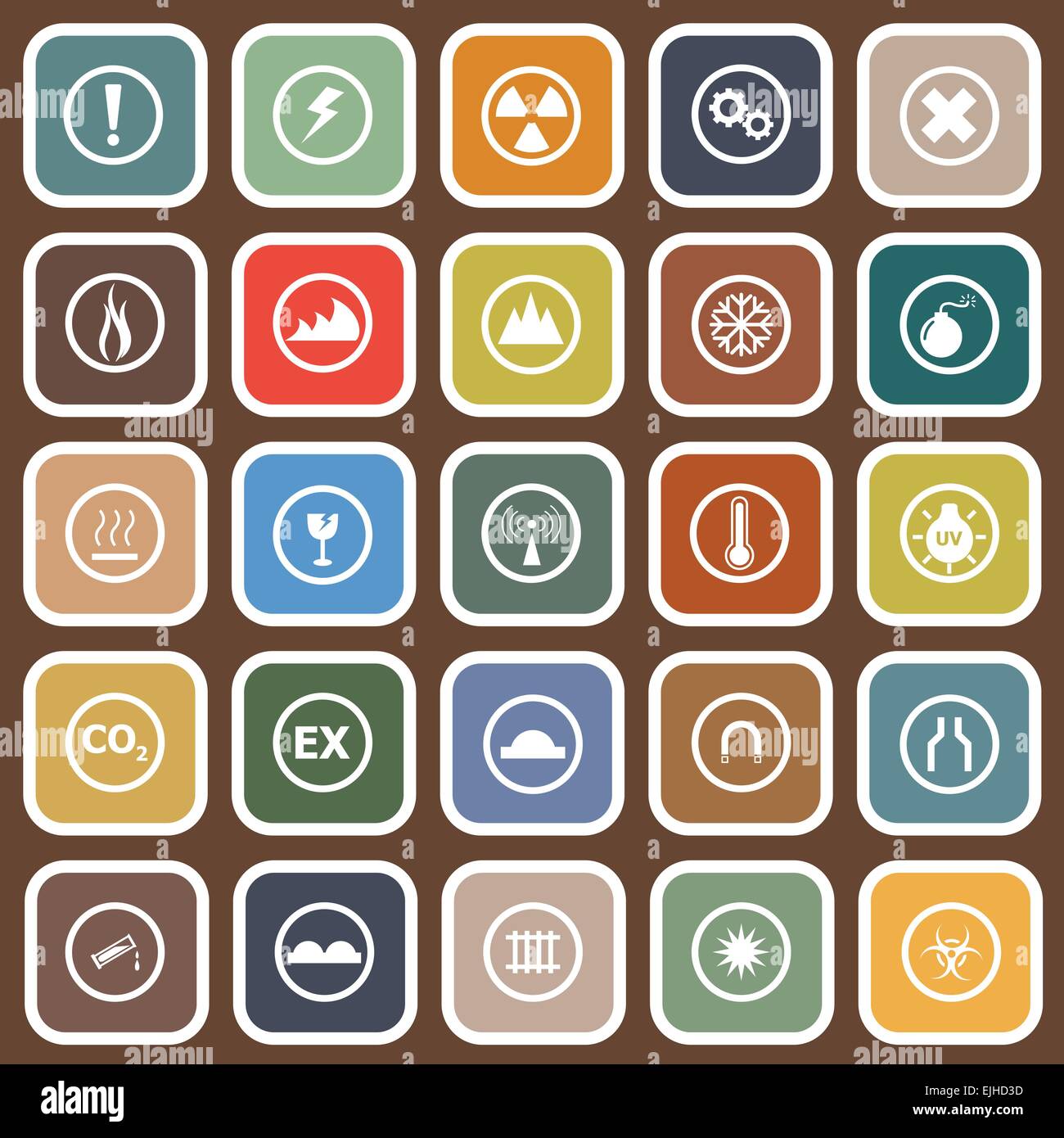 Brown yellow warning sign Stock Vector Images - Alamy