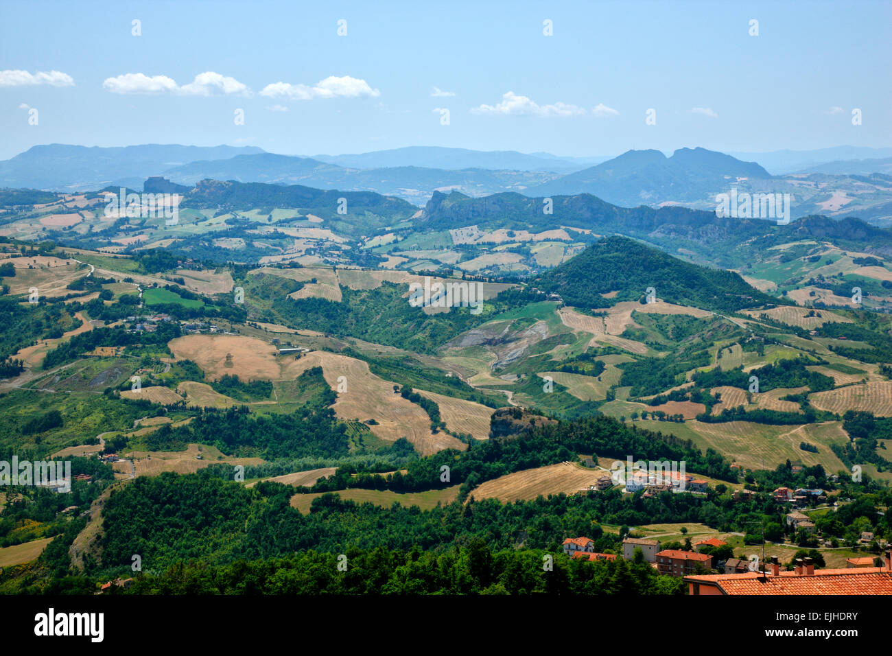 San Marino, view from the top of the hill Monte Titano Stock Photo - Alamy