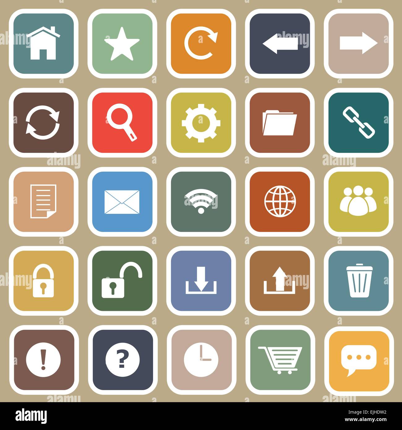 Tool bar flat icons on brown background, stock vector Stock Vector ...