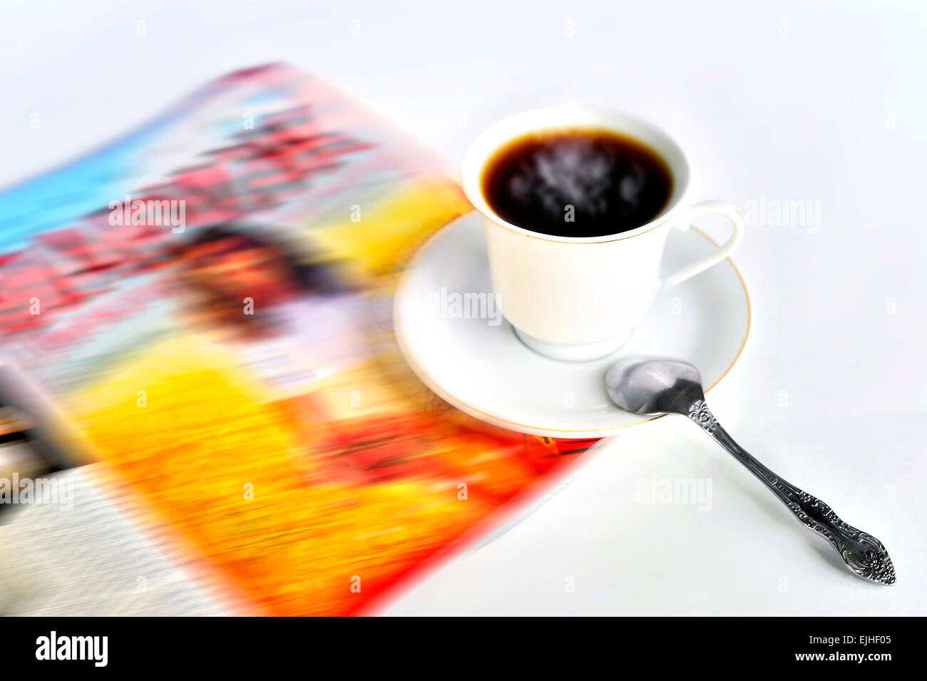Newspaper coffee mug on table hi-res stock photography and images - Alamy