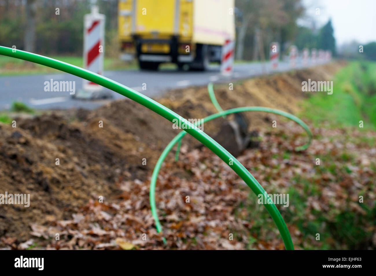 The Netherlands. Hilvarenbeek. Cables for optical fiber Stock Photo - Alamy