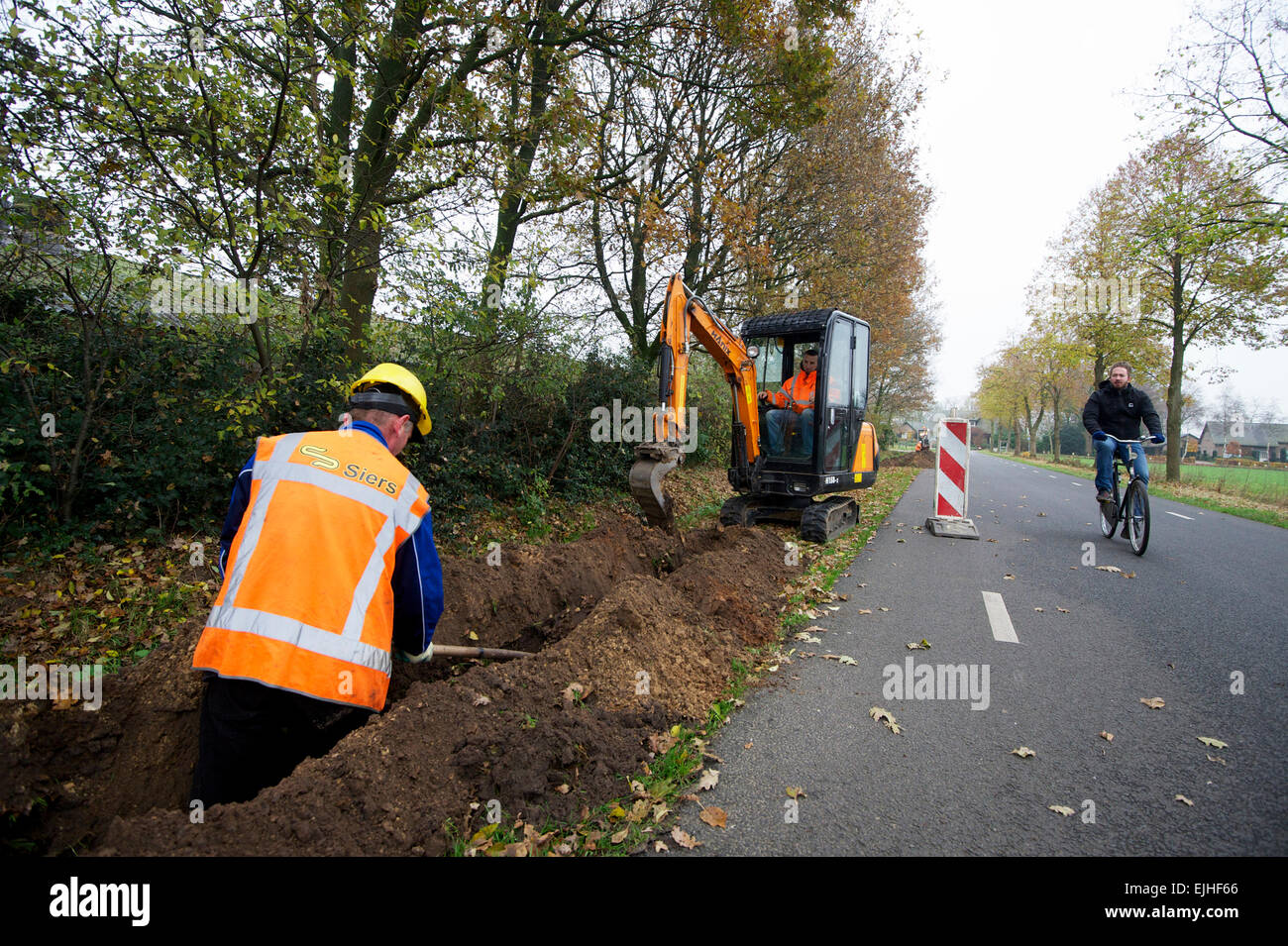 The Netherlands. Hilvarenbeek. Cables for optical fiber Stock Photo - Alamy