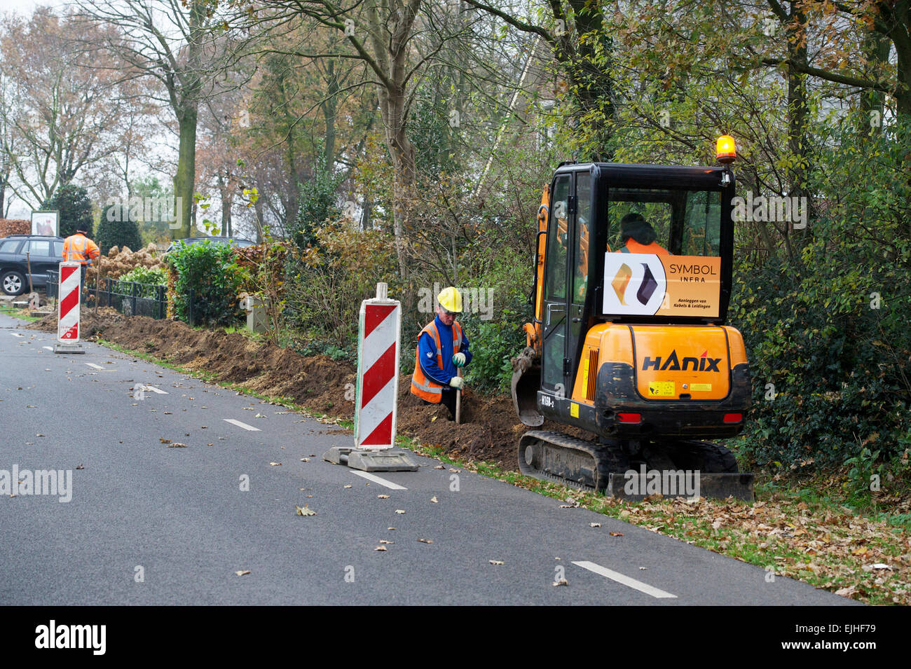 The Netherlands. Hilvarenbeek. Cables for optical fiber Stock Photo - Alamy