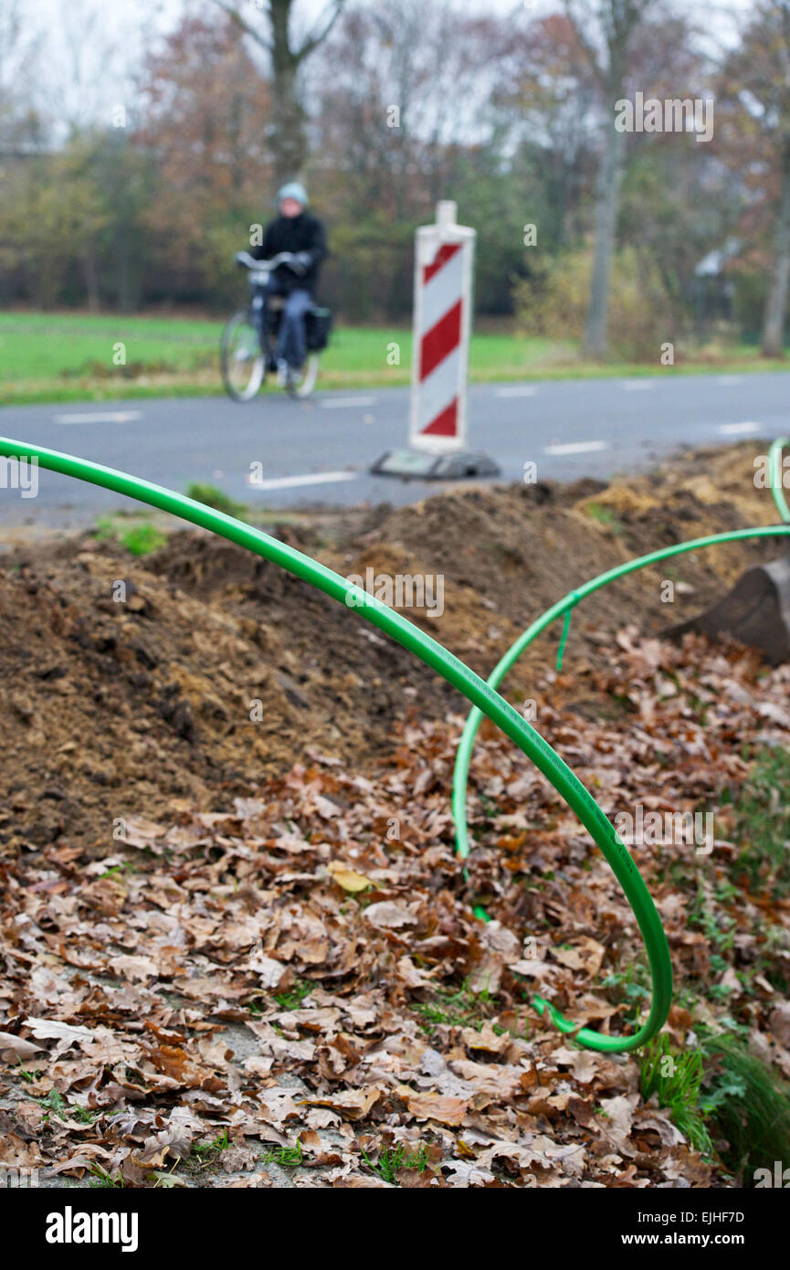 The Netherlands. Hilvarenbeek. Cables for optical fiber Stock Photo - Alamy