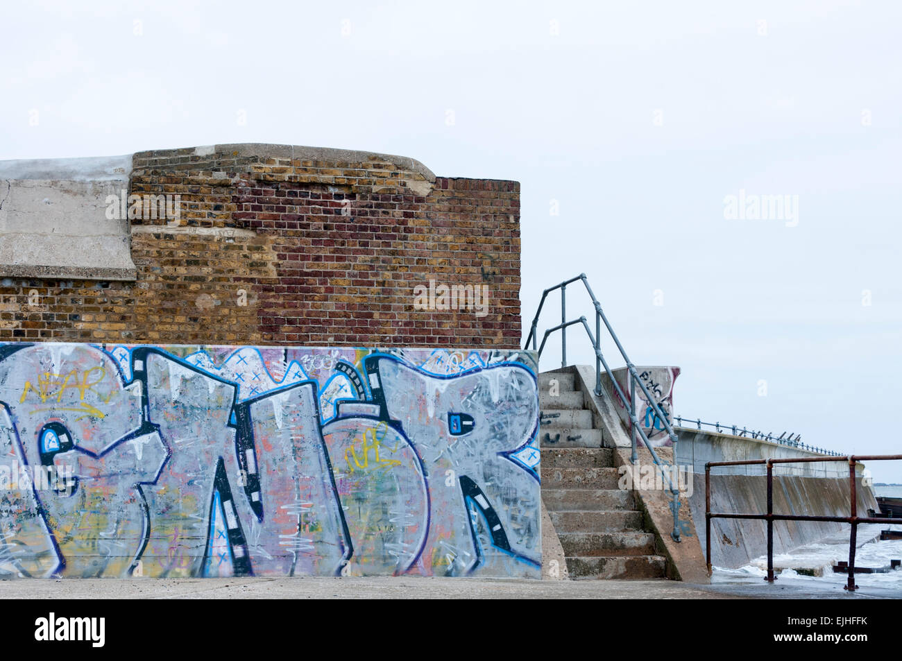 The heavy-rapid firing gun battery building now vandalized with ...