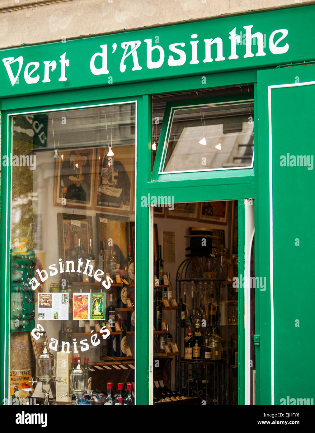 Absinthe and anise liquor store, Paris, France Stock Photo - Alamy