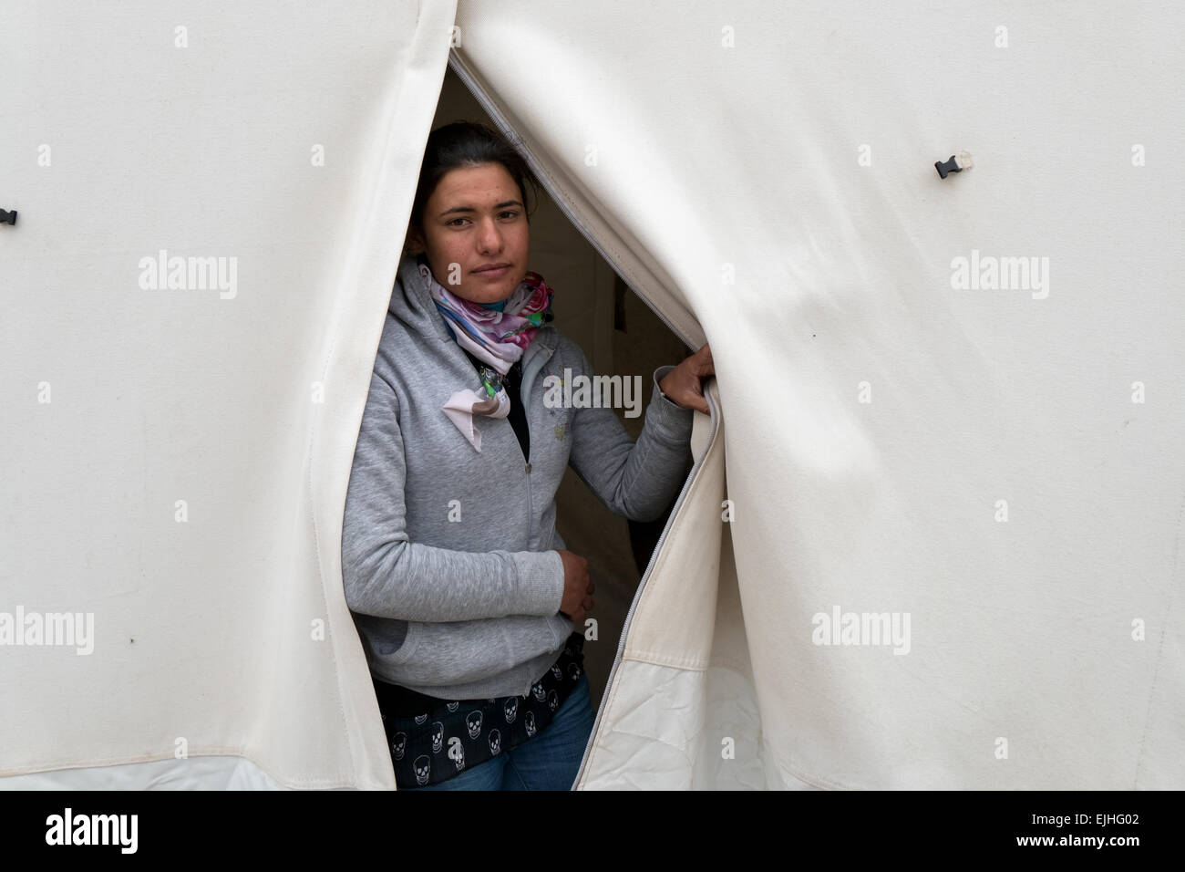 Refugee camp near Diyarbakir, Turkish Kurdistan, Turkey. Yazidis from ...
