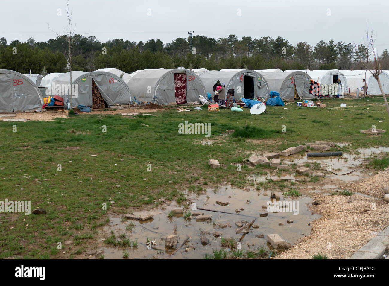Refugee camp near Diyarbakir, Turkish Kurdistan, Turkey. Yazidis from ...