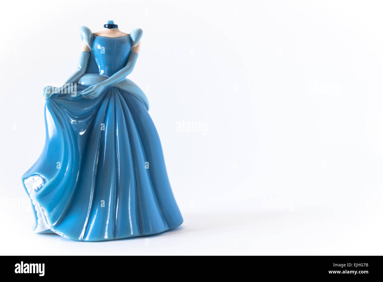 Puppet on a white background of a Cinderella without the head Stock ...