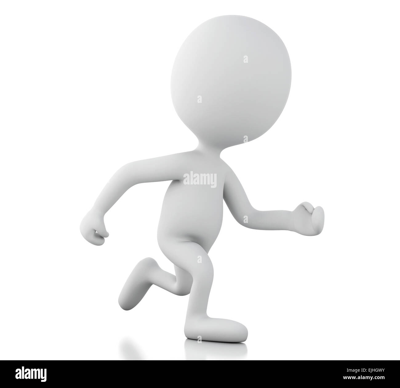 3d renderer image. White people running isolated white background Stock ...