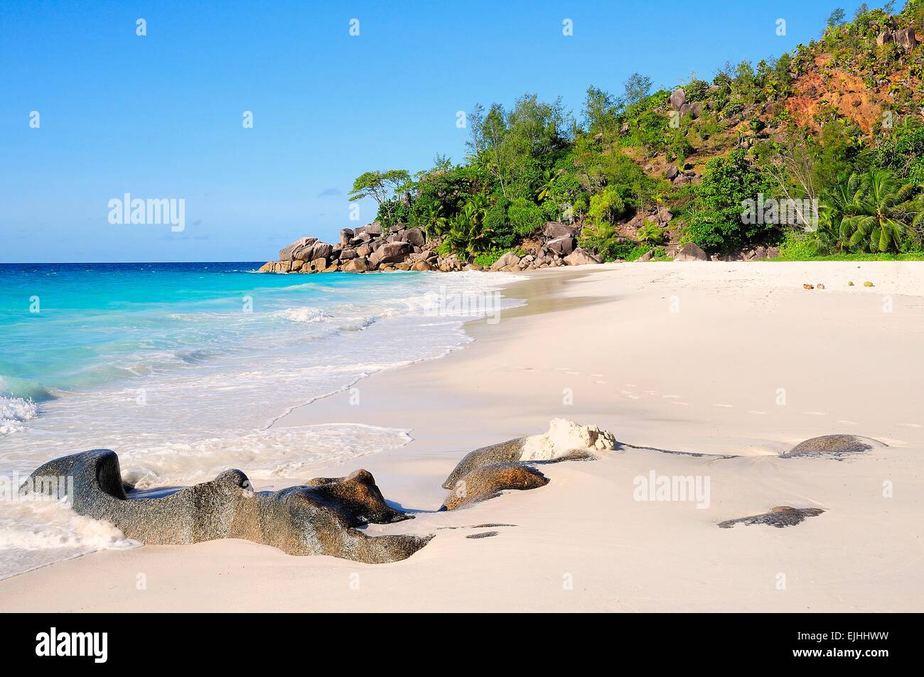 Anse Georgette beach, Praslin Island, Seychelles Stock Photo - Alamy