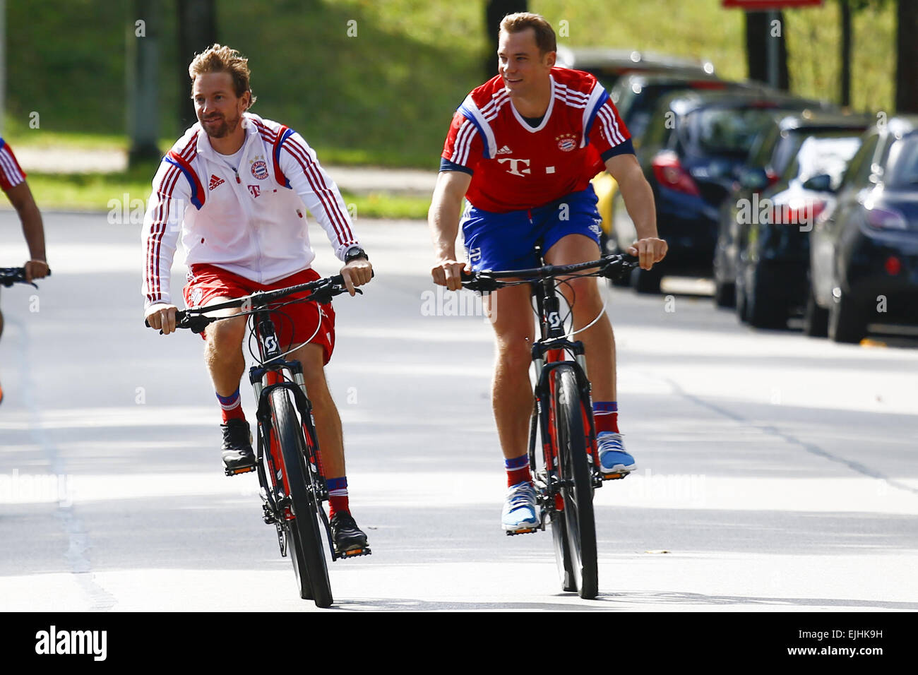 Bayern Munich soccer team at Säbener Straße street training ground ...