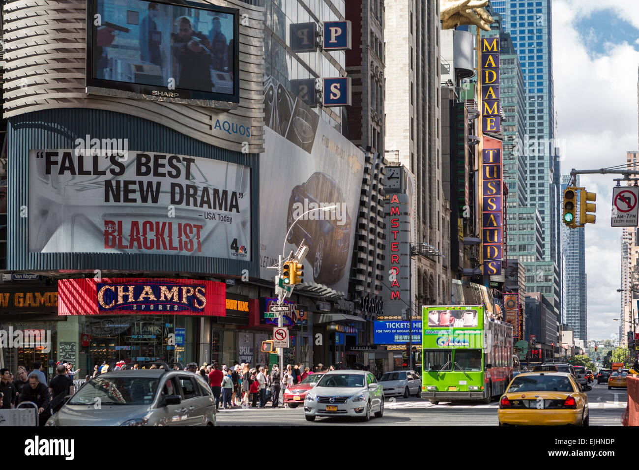 Times square sightseeing bus hi-res stock photography and images - Alamy