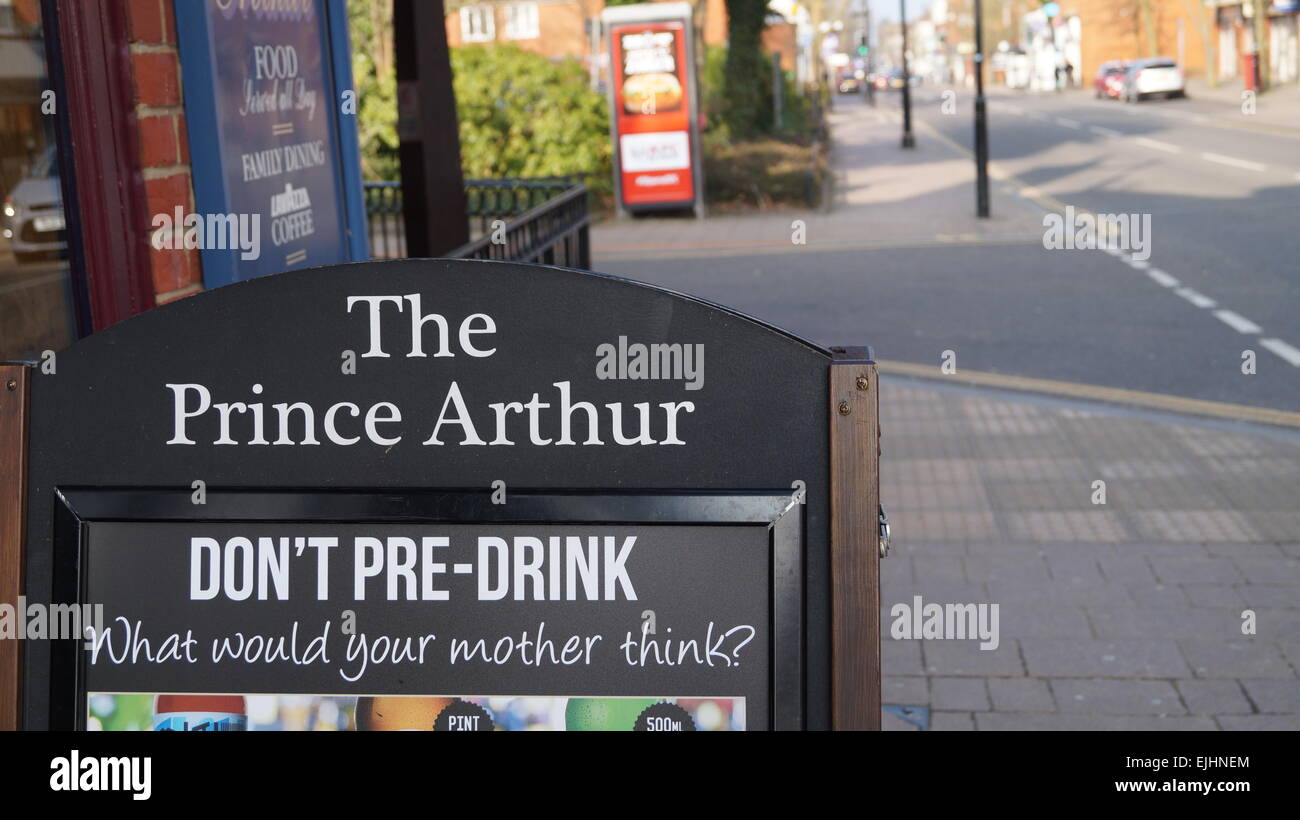 Quirky UK pub slogan Stock Photo - Alamy
