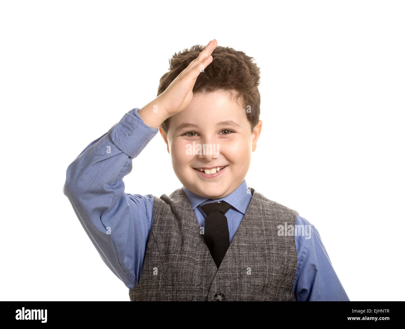 Smiling boy saluting like soldiers Stock Photo - Alamy