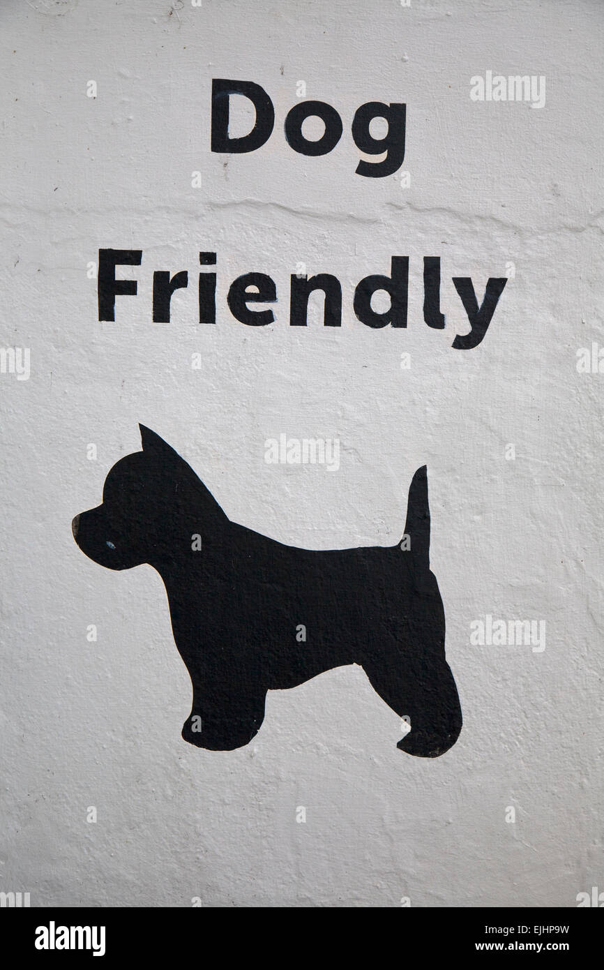 Dog Friendly Sign Stock Photo - Alamy