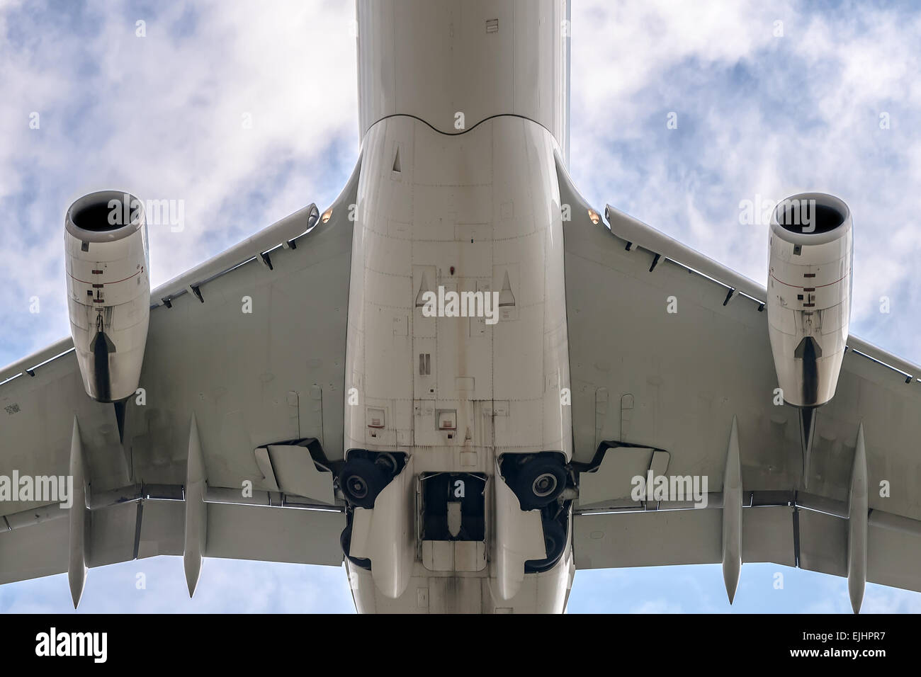 under a big jet plane taking off Stock Photo - Alamy
