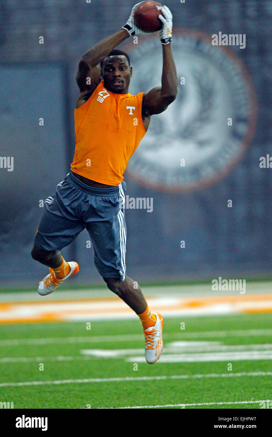 March 25, 2015: Justin Coleman runs a drill during NFL Pro Day at the ...
