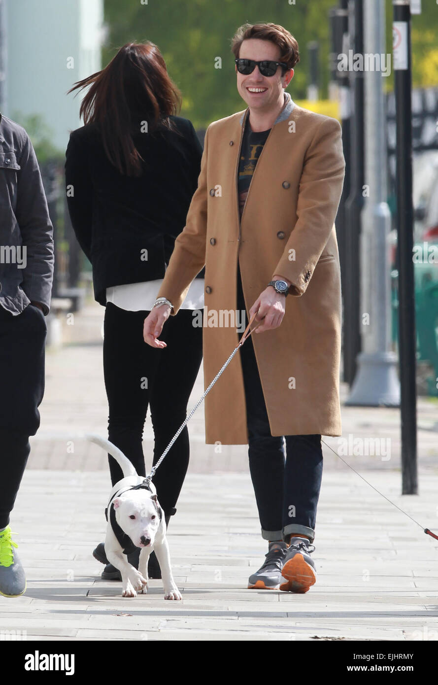 Daisy Lowe and Nick Grimshaw take their dogs for a walk in Primrose ...
