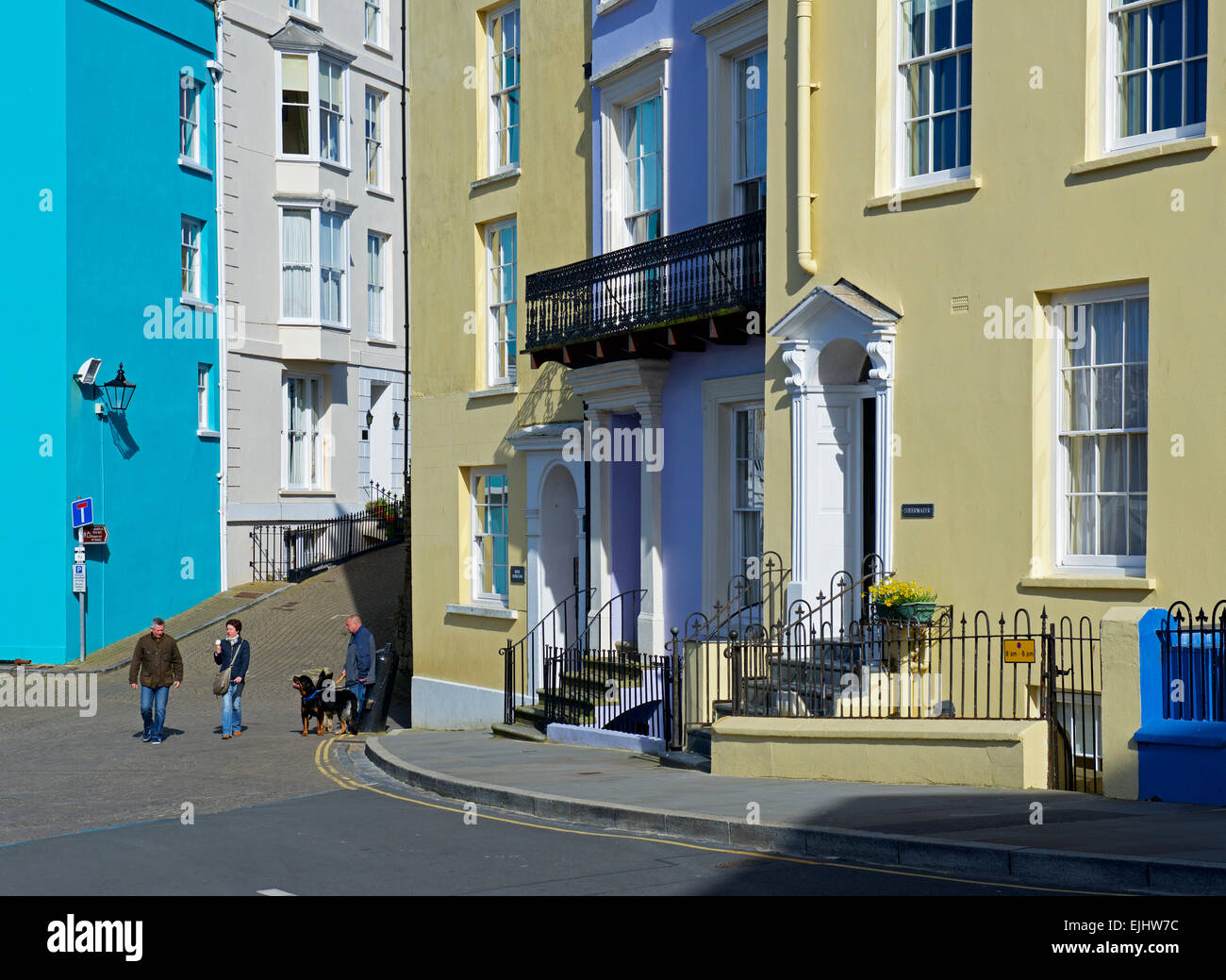 Street in Tenby, Pembrokeshire, Wales UK Stock Photo - Alamy