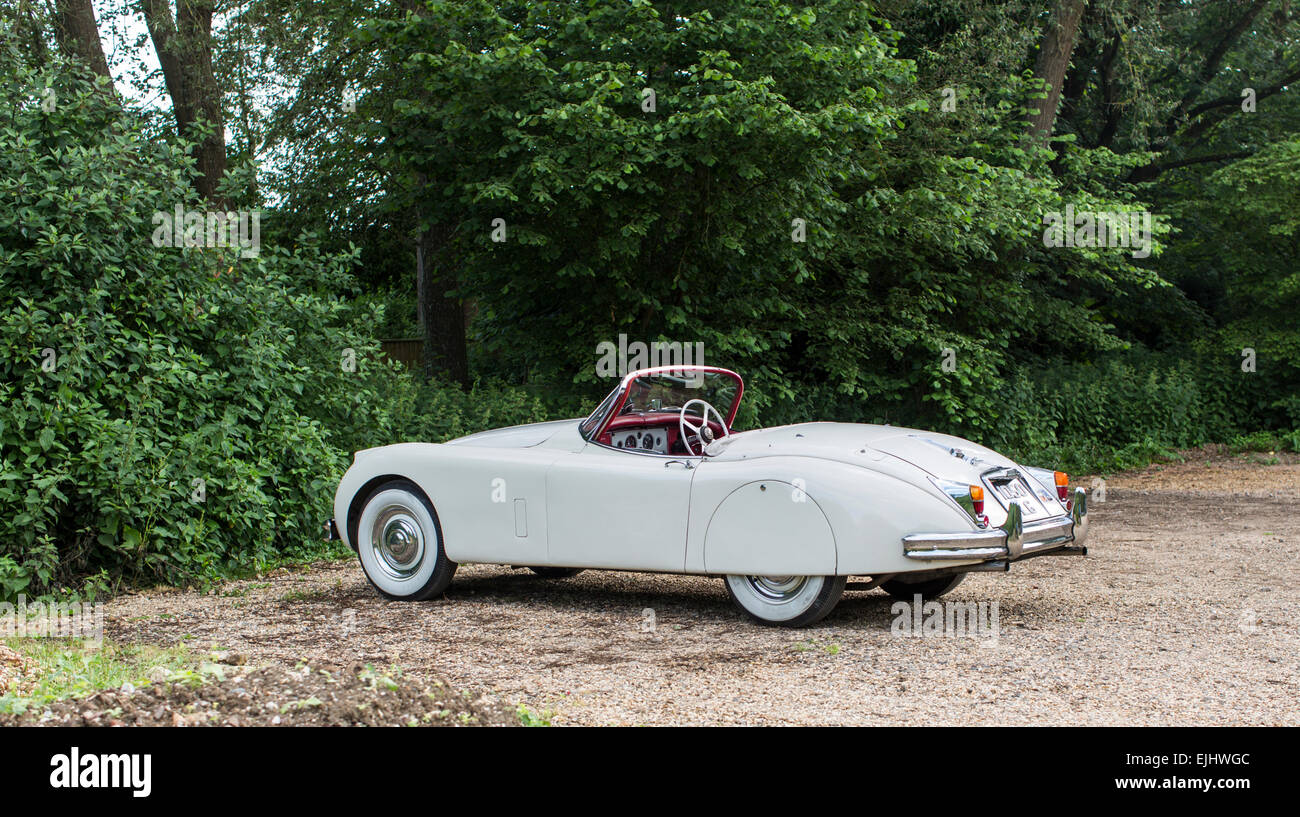 White Jaguar Xk150 High Resolution Stock Photography and Images - Alamy