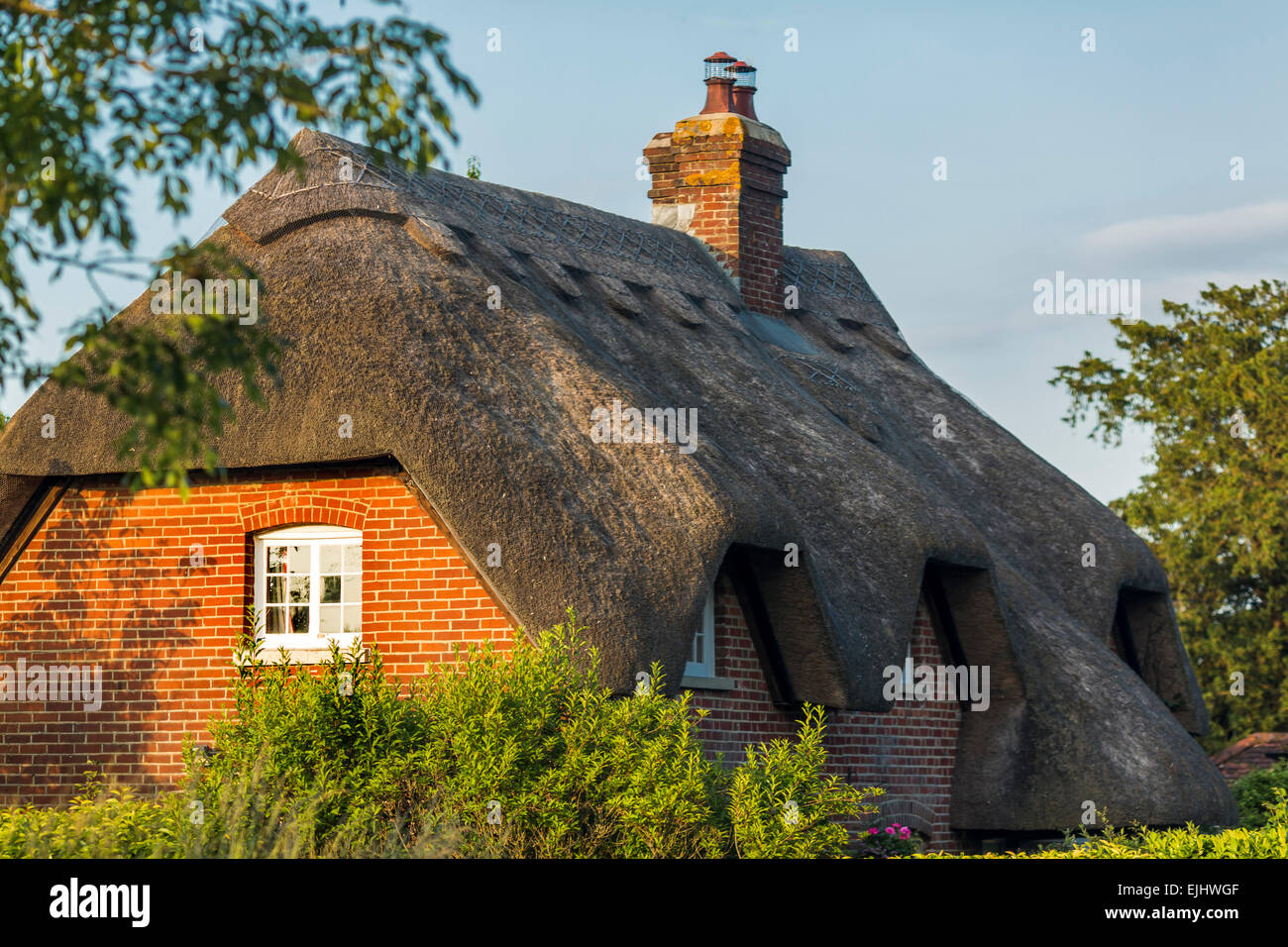 House with thatched roof, Hampshire, England Stock Photo - Alamy