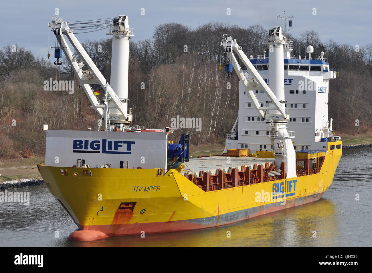 Heavy Lift vessel Tramper westbound in Kiel-Canal Stock Photo - Alamy