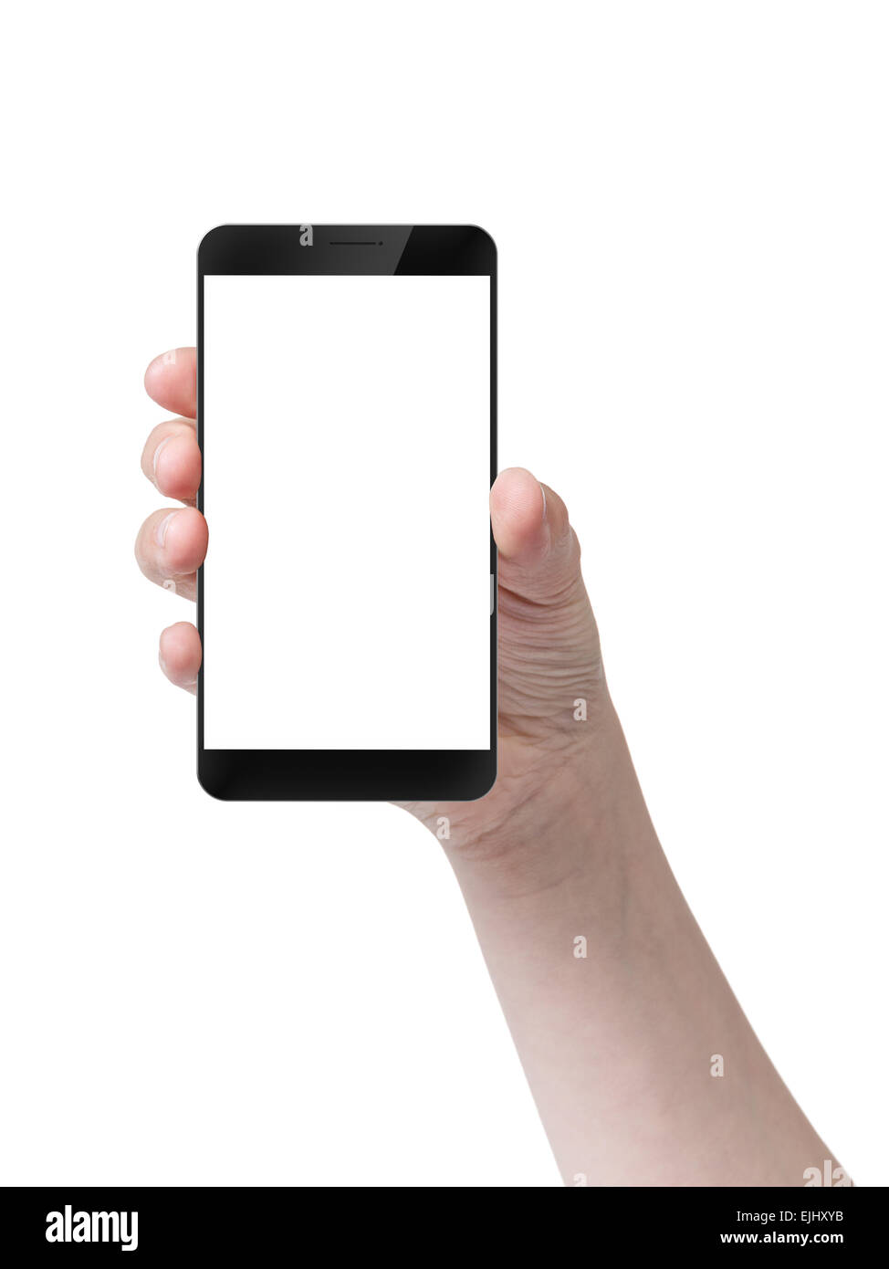 female teen hand holding generic smartphone digitally created Stock ...