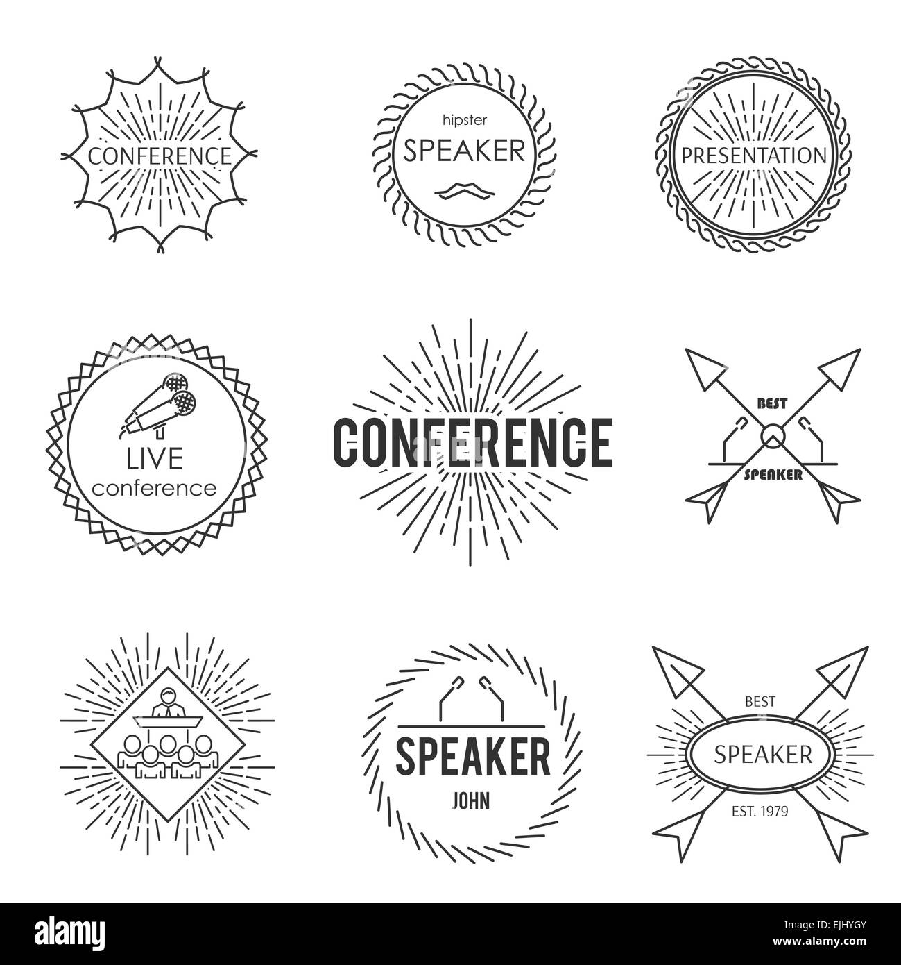 Retro logo emblem frame hi-res stock photography and images - Alamy