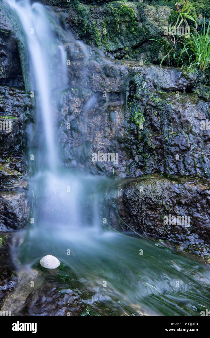 Detail of waterfall flowing onto rocks Stock Photo - Alamy