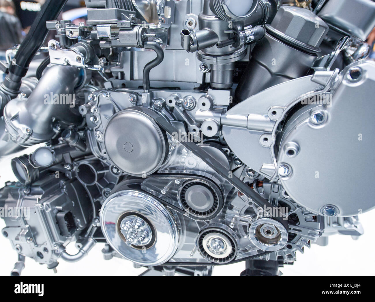A car engine at a motor-show Stock Photo - Alamy