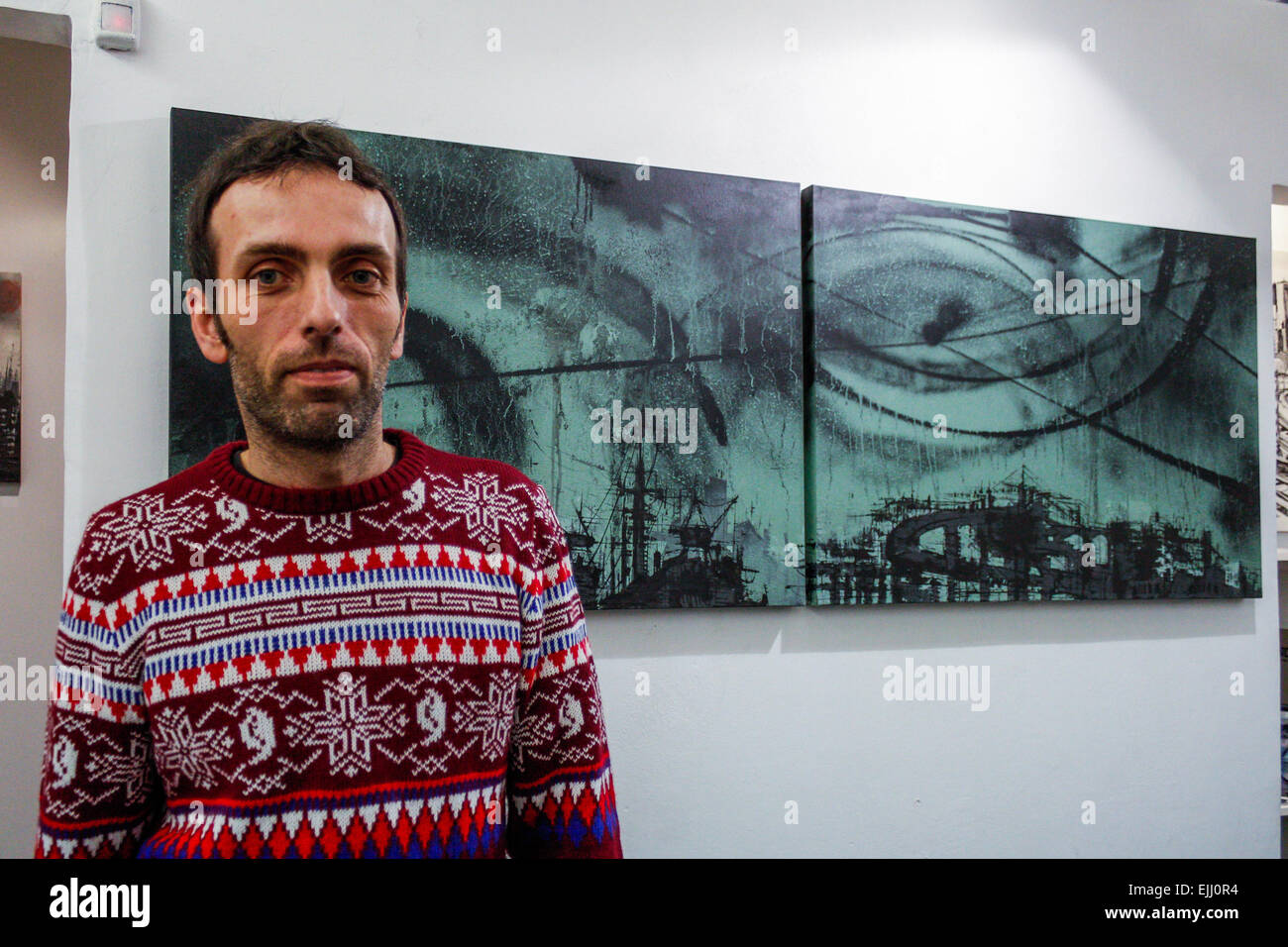 The artist Francesco Barbieri at the opening of his exhibition "No Man ...