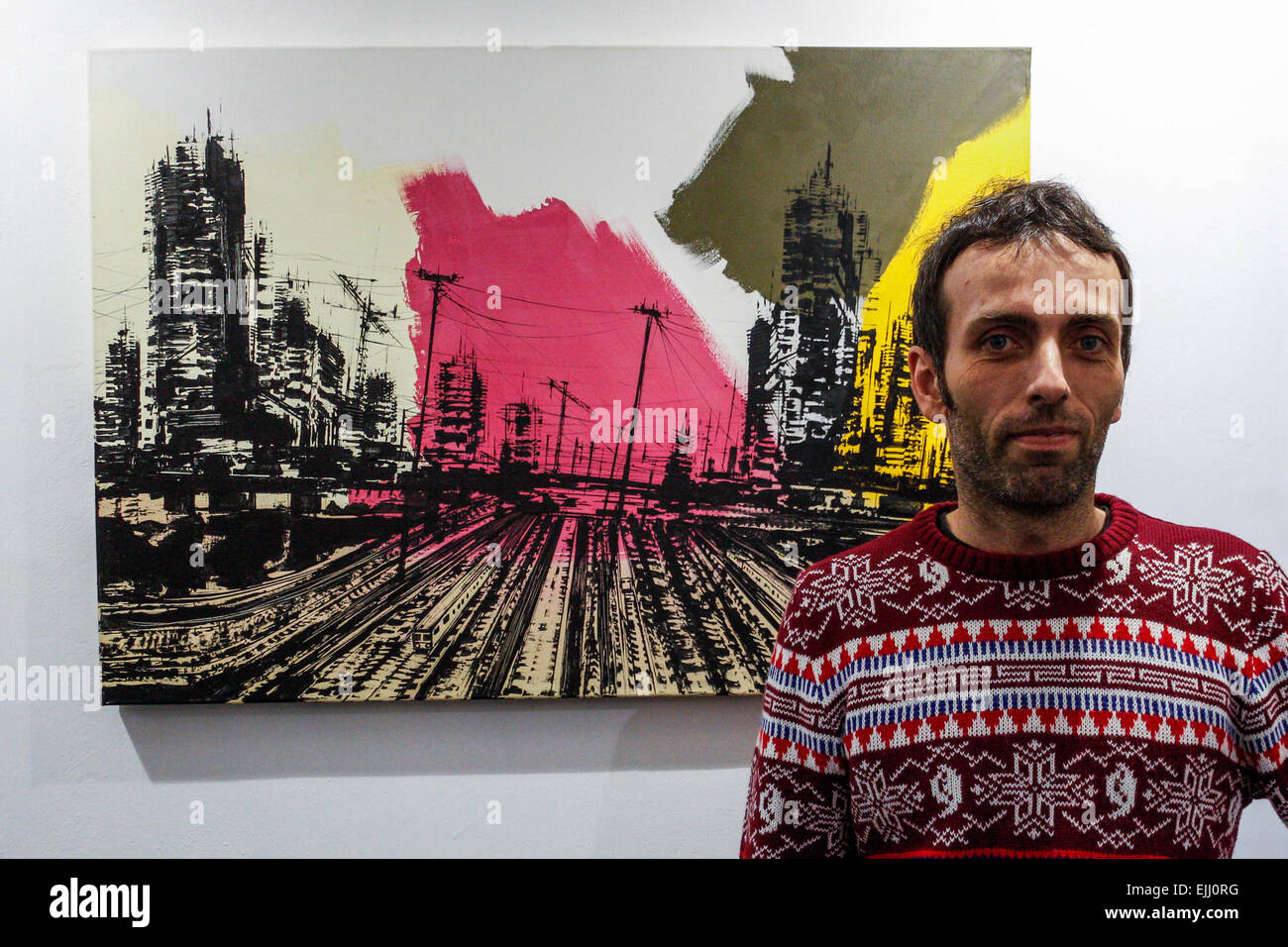 The artist Francesco Barbieri at the opening of his exhibition "No Man ...