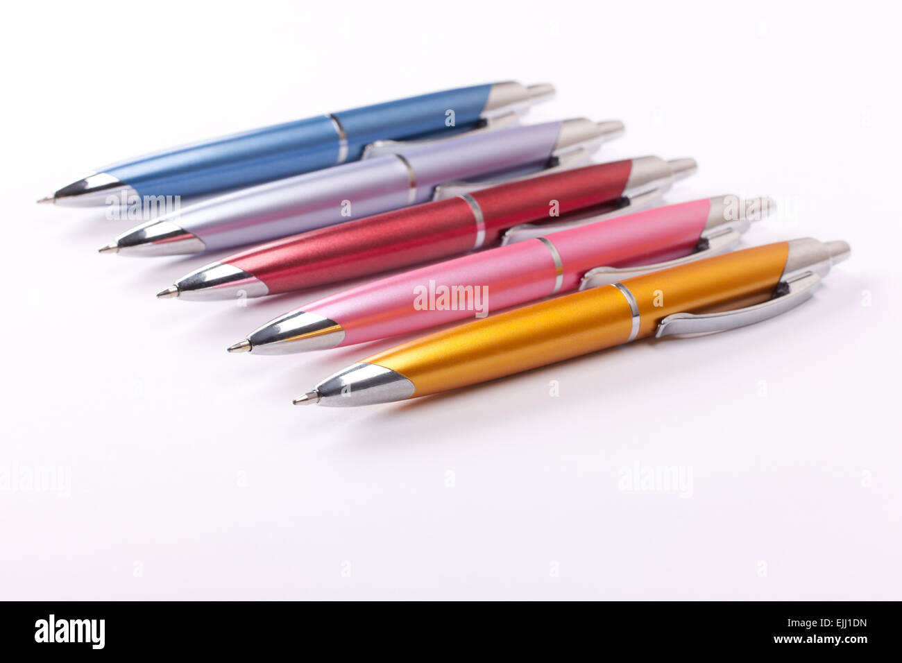 Ballpoint pens on table Stock Photo - Alamy