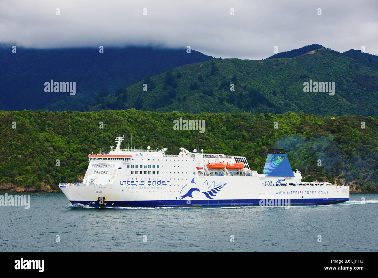 Interislander Ferries between the north and south island at the Cook ...