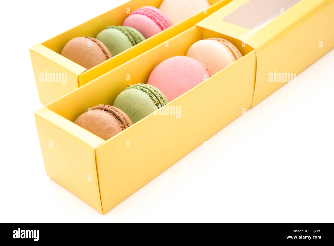 colorful macaroons in boxes with clipping path Stock Photo - Alamy