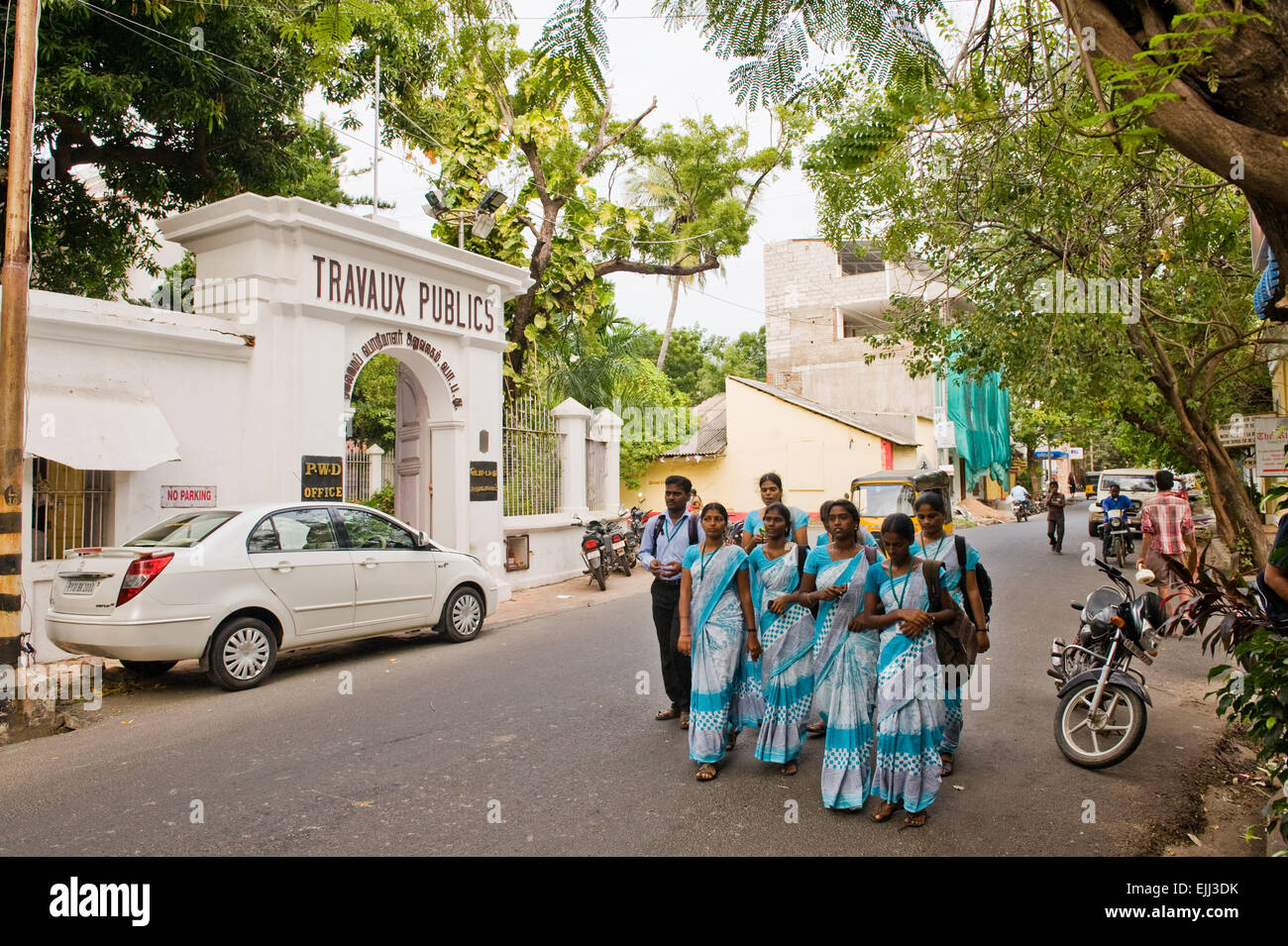 The old town of Pondicherry Stock Photo - Alamy