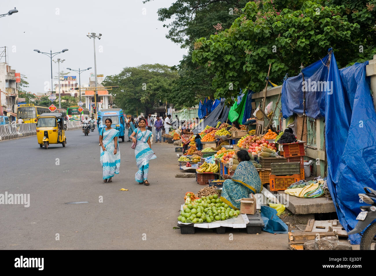 Salani road in Pondicherry Stock Photo - Alamy