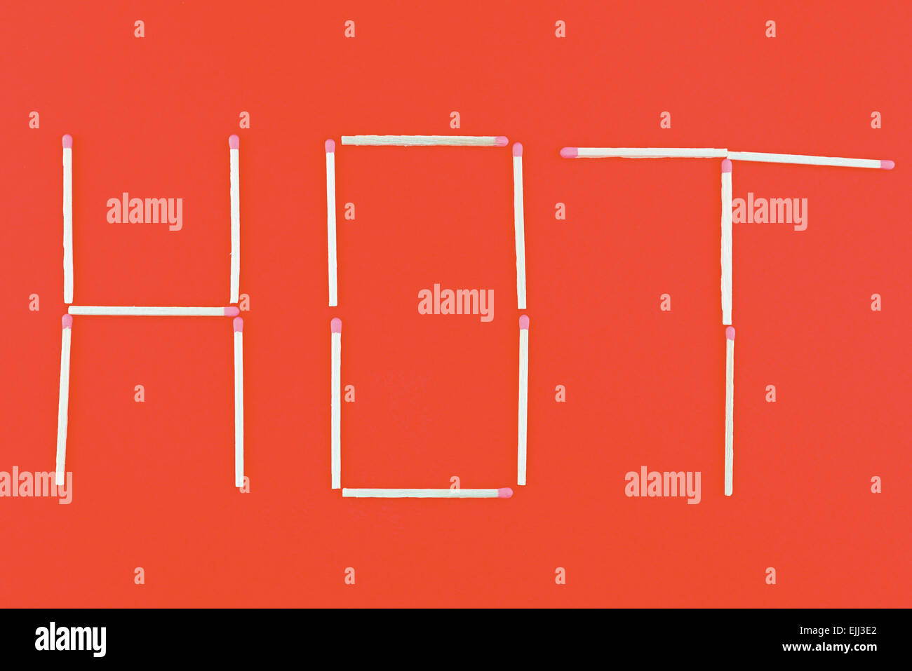 Written hot made with matchstick Stock Photo - Alamy