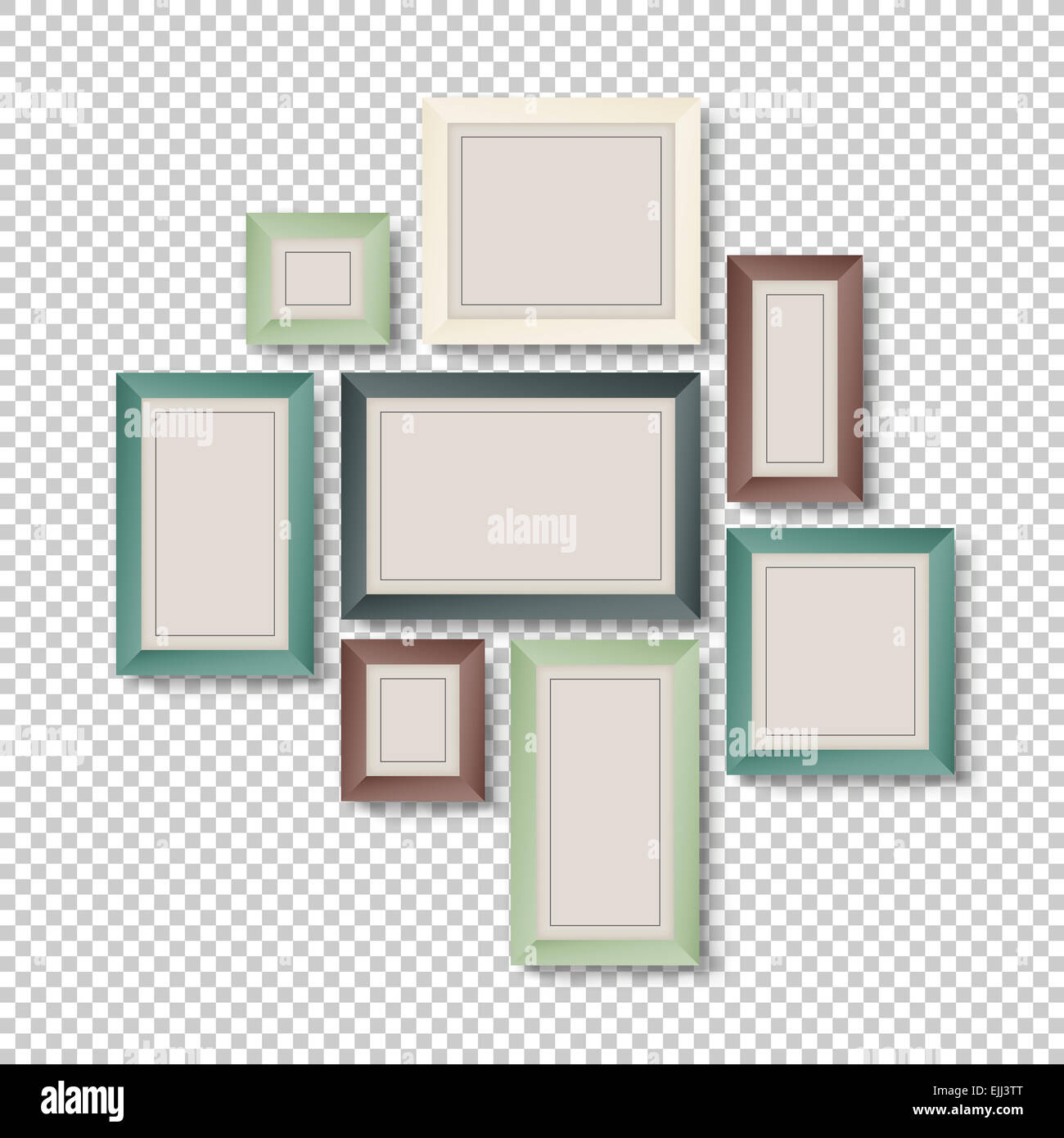 Group of Colorful Frames on Transparent Background Stock Photo - Alamy