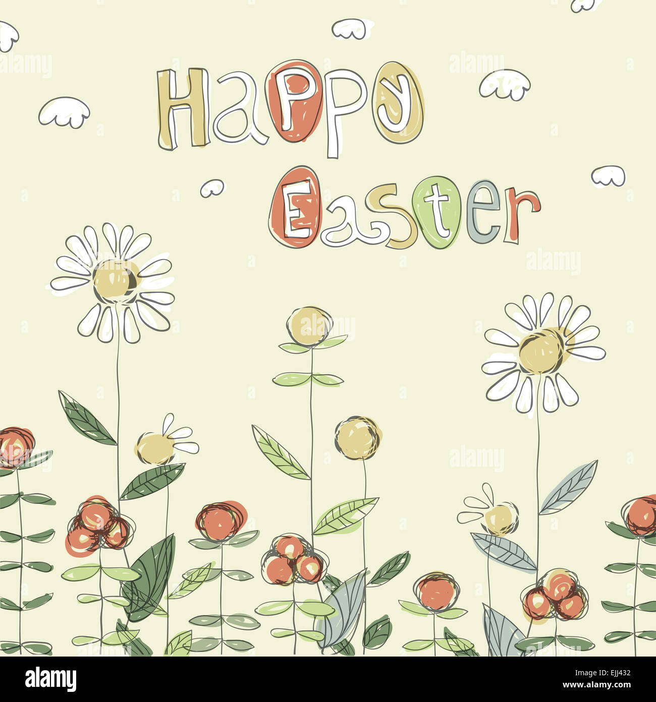Easter Hand-drawn Card Stock Photo - Alamy