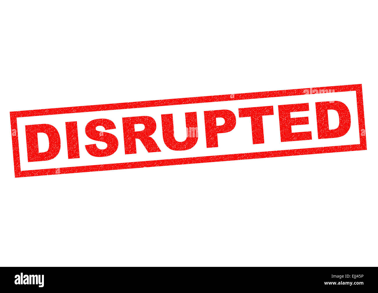 DISRUPTED red Rubber Stamp over a white background Stock Photo - Alamy