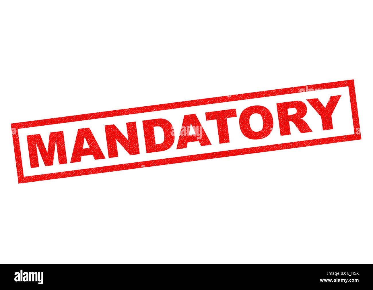 MANDATORY red Rubber Stamp over a white background Stock Photo - Alamy