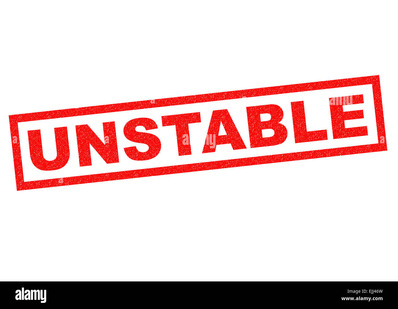 UNSTABLE red Rubber Stamp over a white background Stock Photo - Alamy