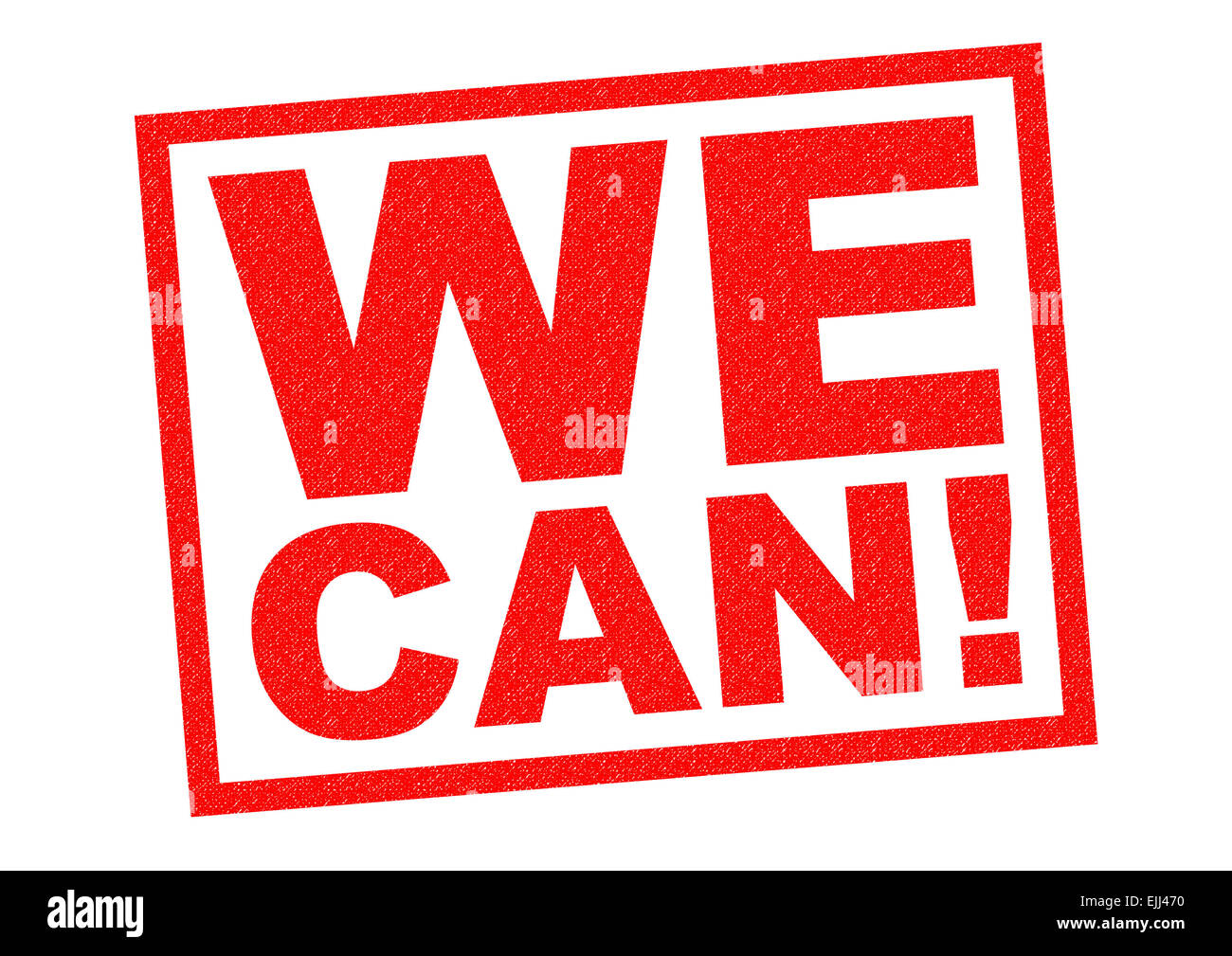 WE CAN red Rubber Stamp over a white background Stock Photo - Alamy