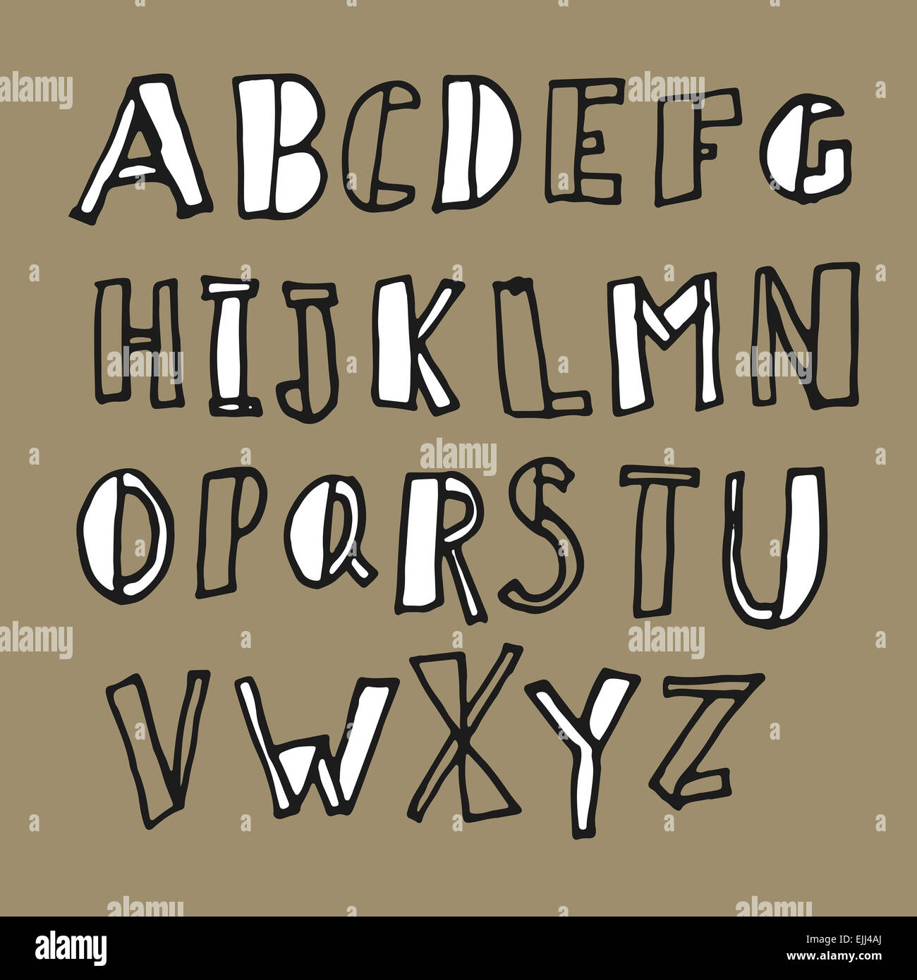 Hand-drawn Doodles Alphabet Stock Photo - Alamy